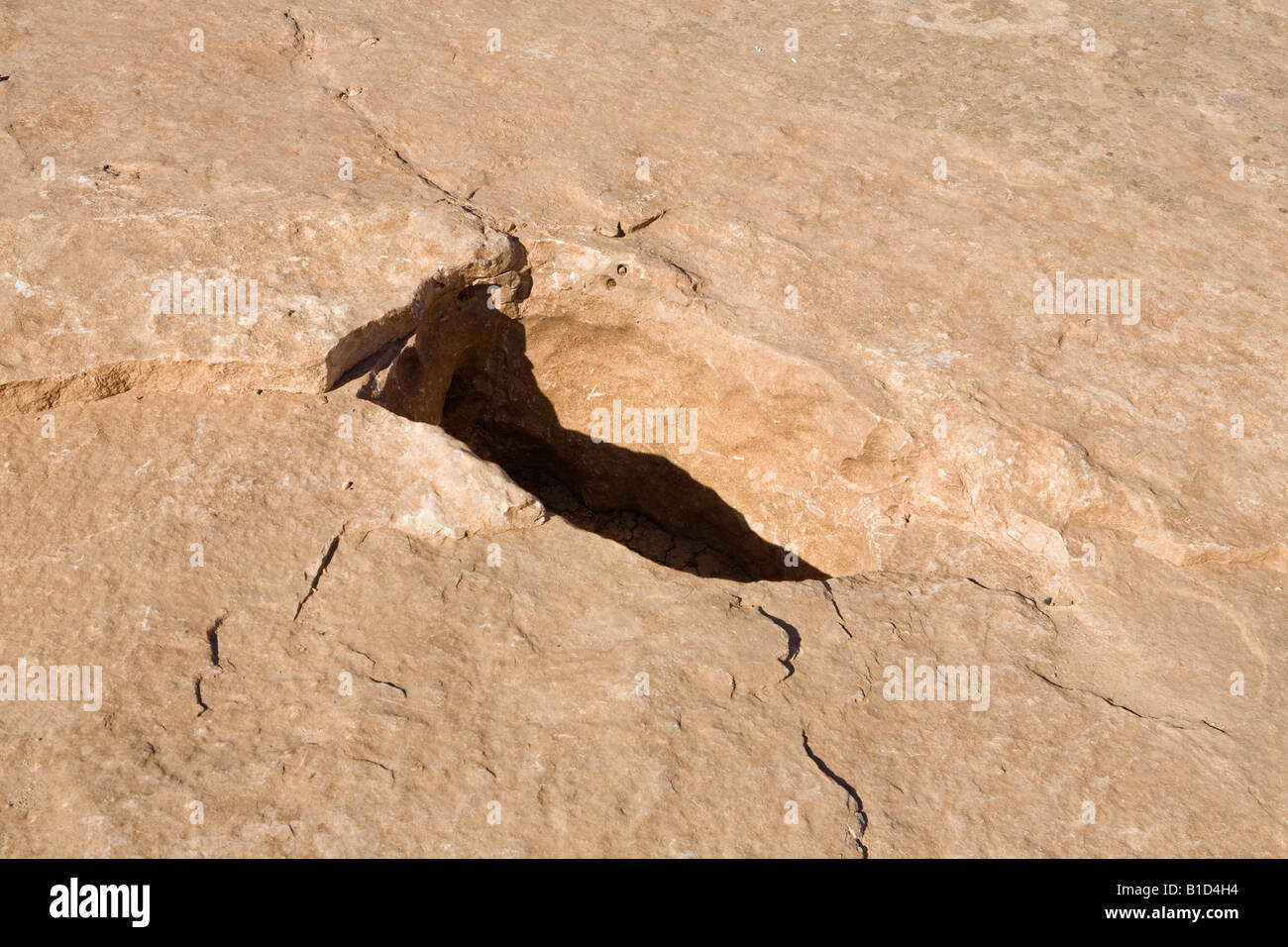 Man made hole,possibly for standing stone at the Neolithic site of ...