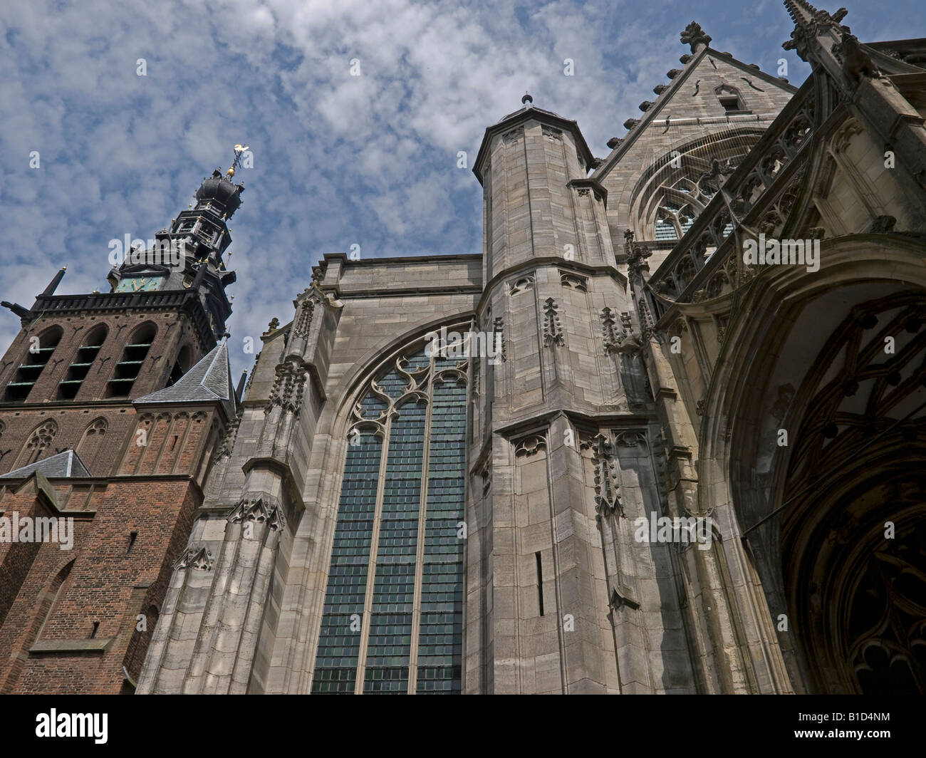 gothic facade of the cathedral St Stevenskerkhof in the old town of ...