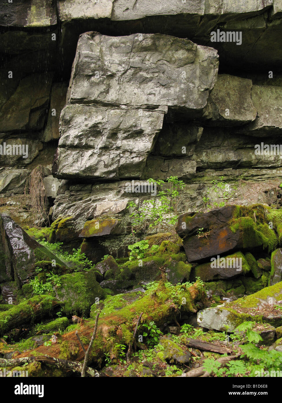 Sandstone rock formation at Quilliams Cave in the Smoky Mountains ...