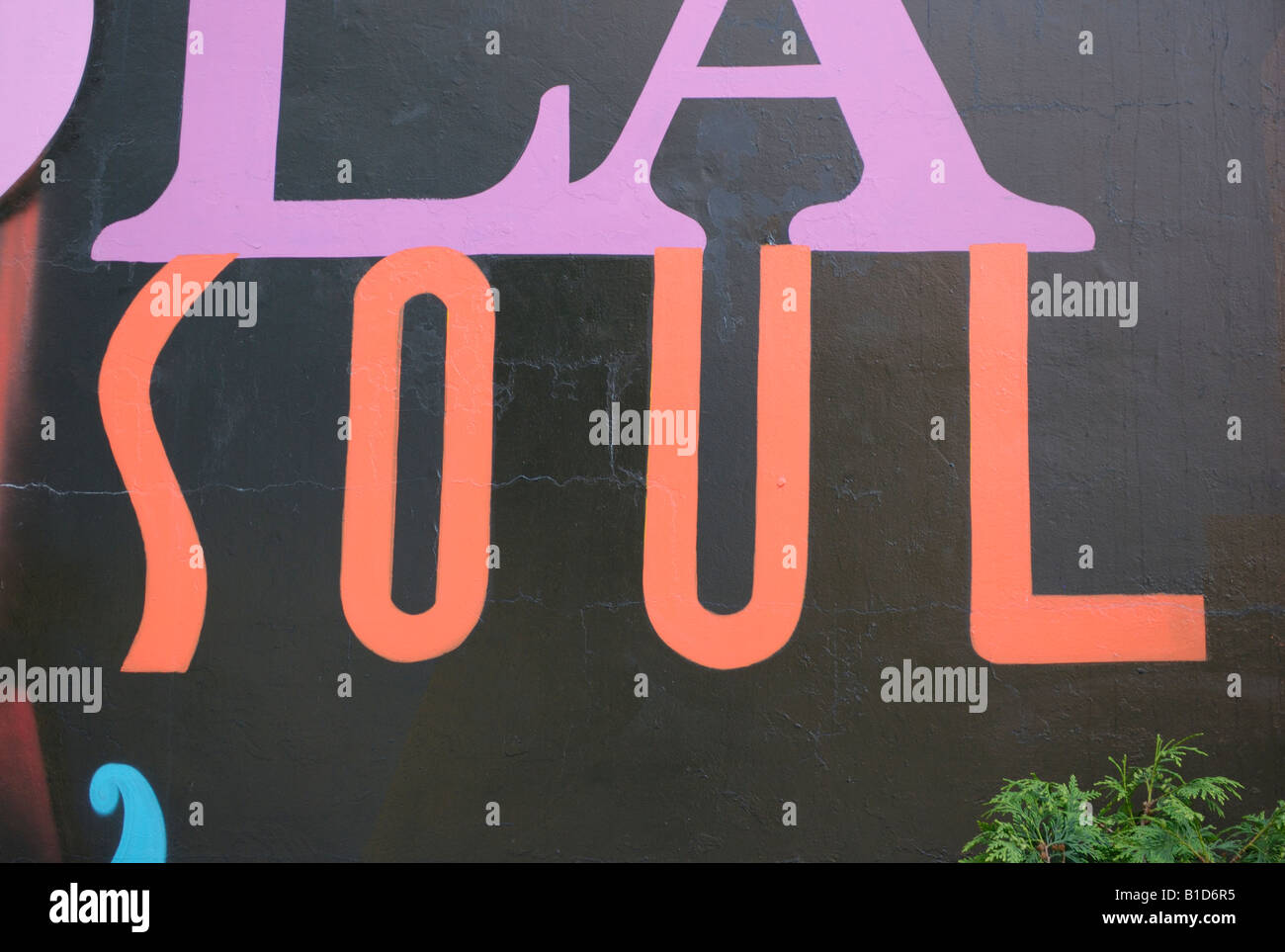 The word "soul" on the wall of a building in New York City Stock Photo ...