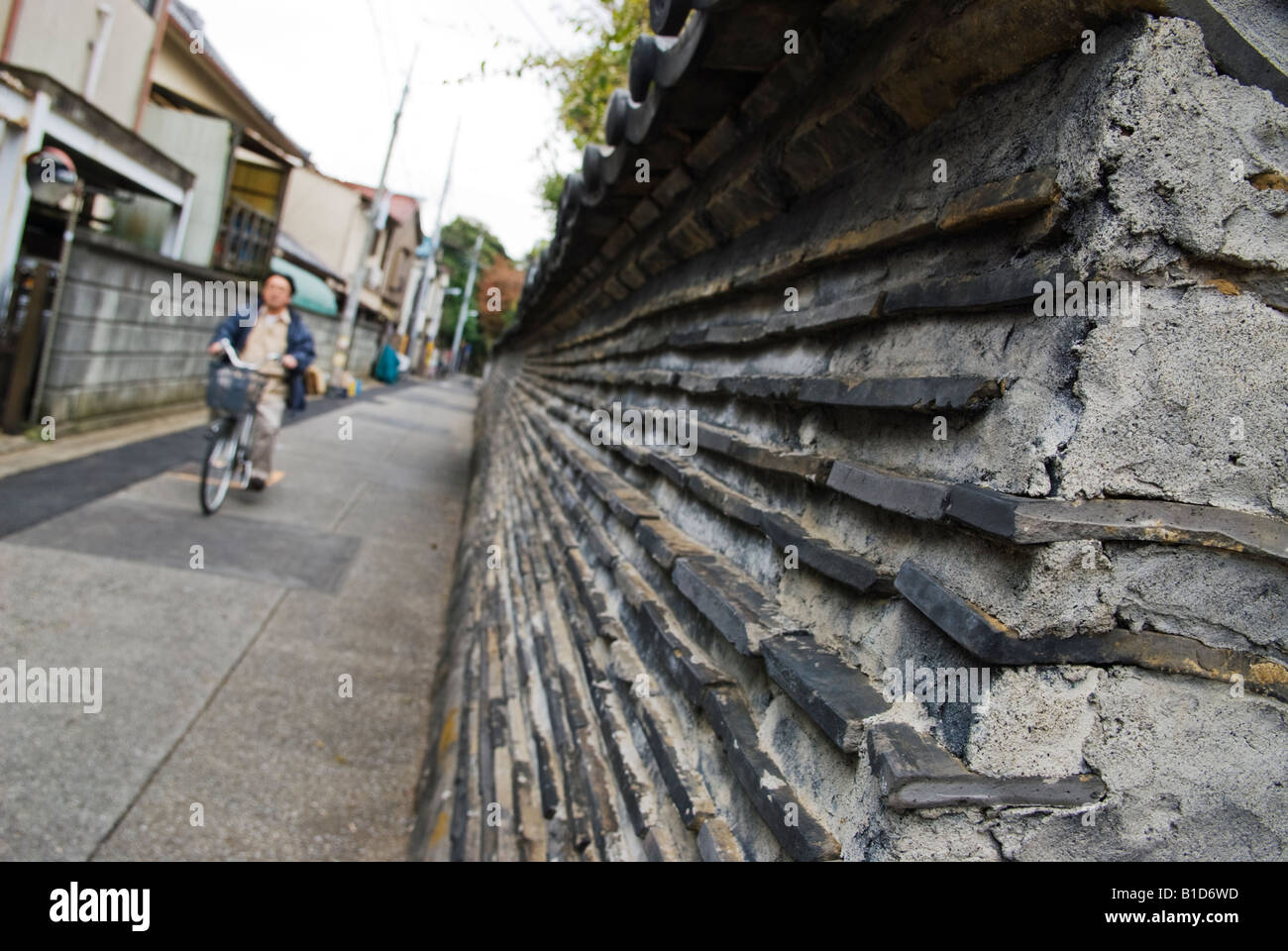 An Edo period wall in the Yanaka neighbourhood of Tokyo Japan built ...