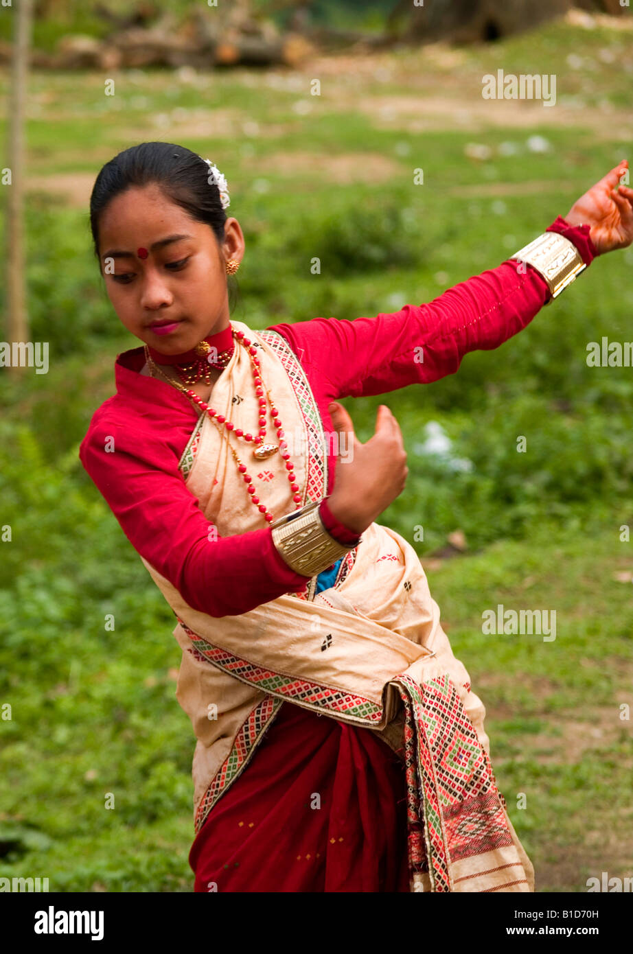 traditional dance at Rongali Bihu Assamese New Year celebration in ...