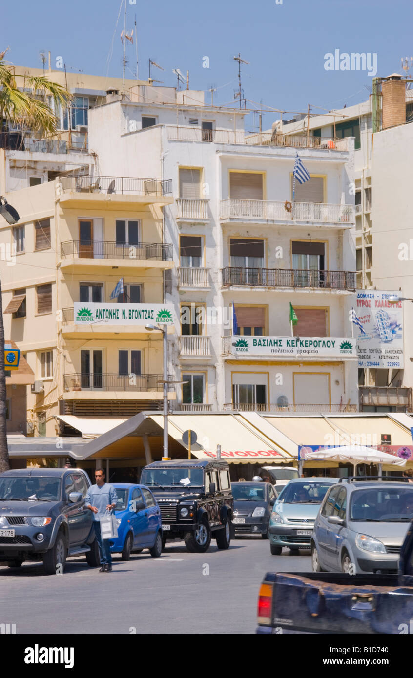 Traffic in centre of Heraklion capital and largest city on the Greek ...
