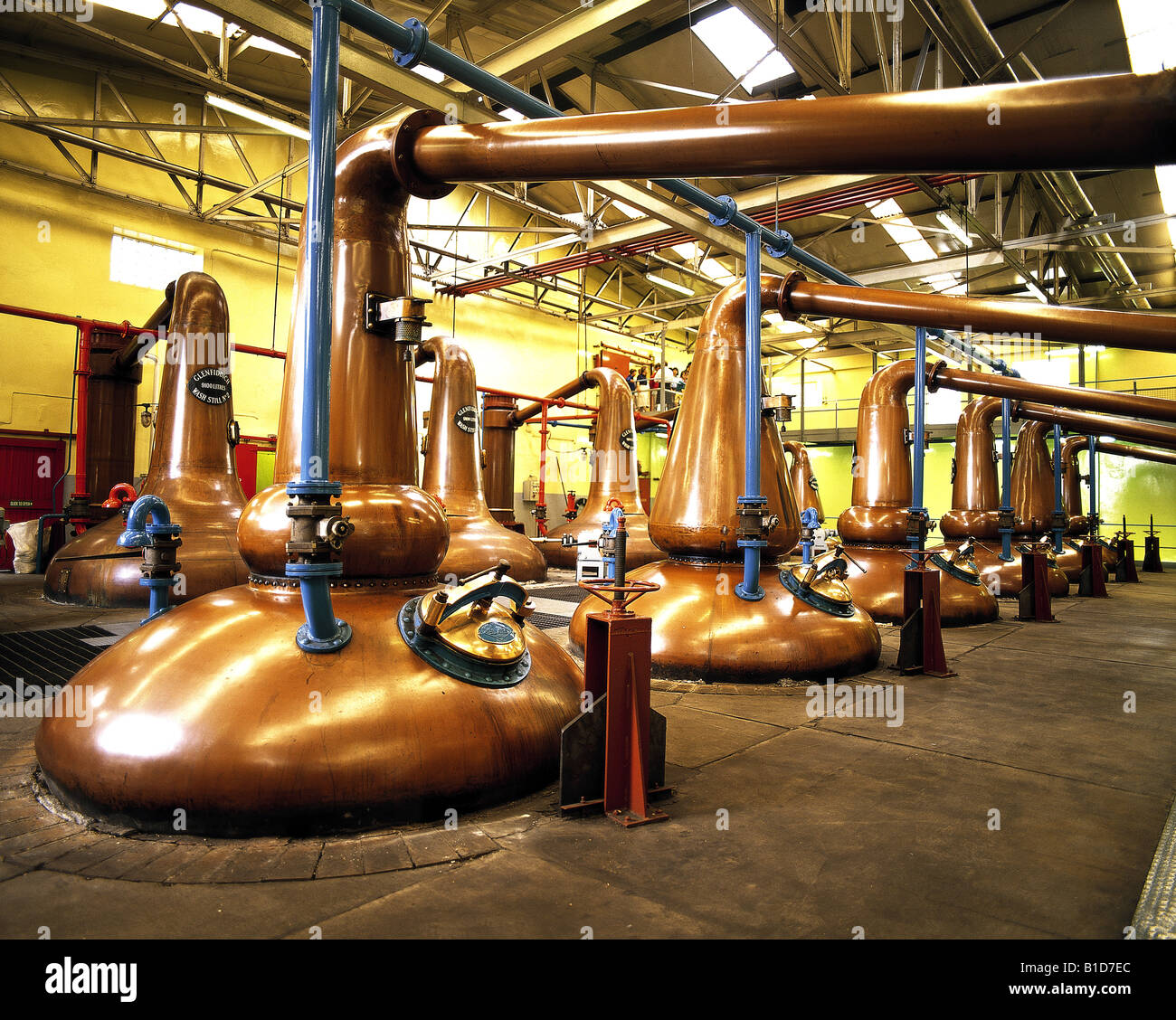 Vats in Glenfiddich whiskey Distillery Dufftown Scotland Stock Photo ...
