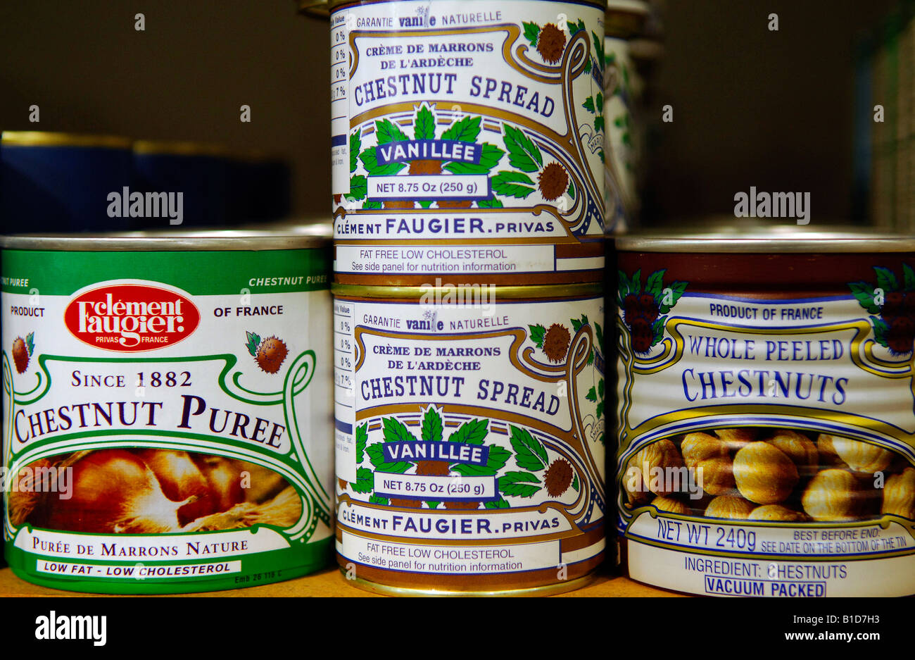 organic chestnut products on sale Stock Photo - Alamy