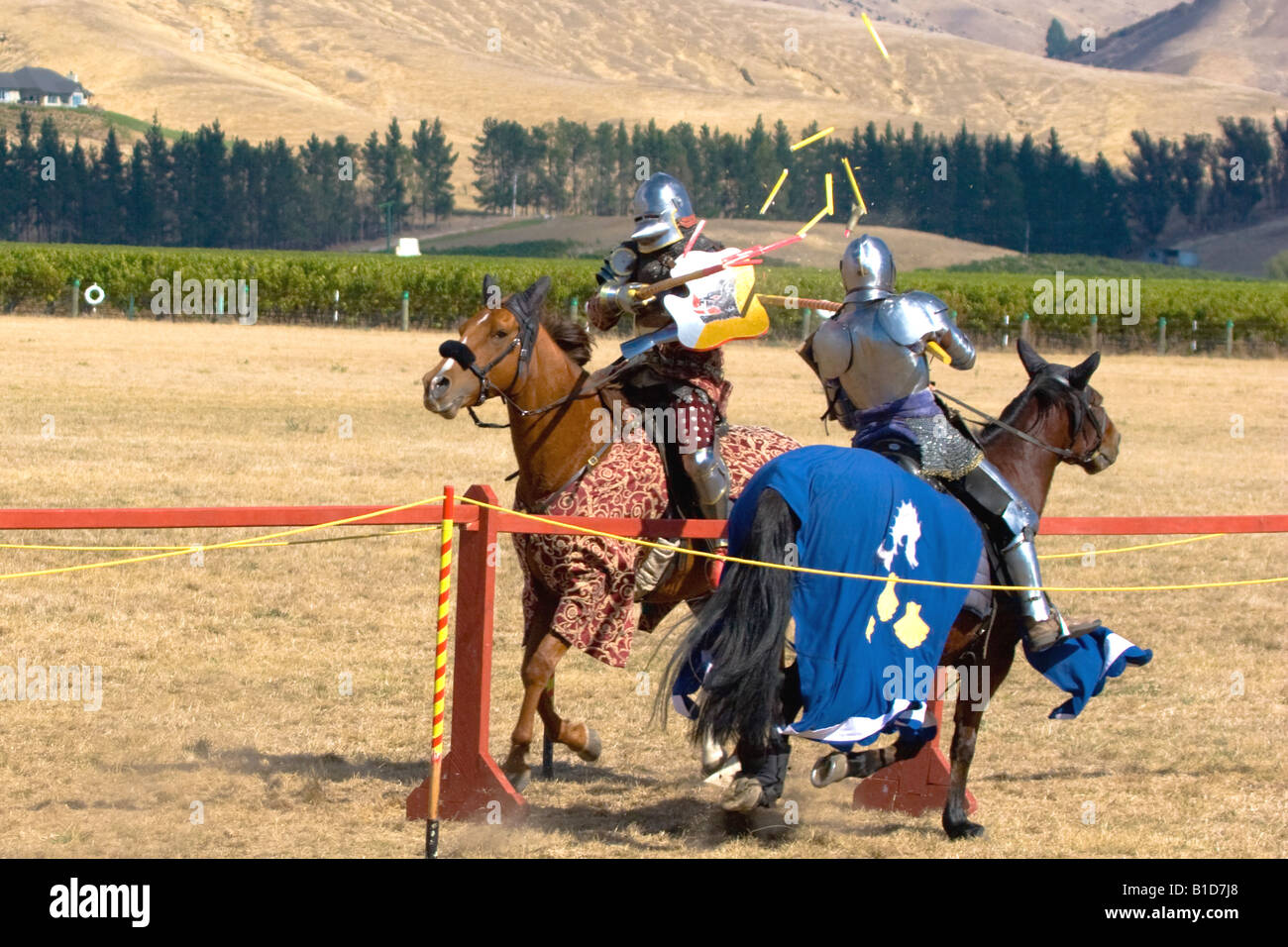 Knight's jousting reinactment during lunch break at Classic Fighters ...