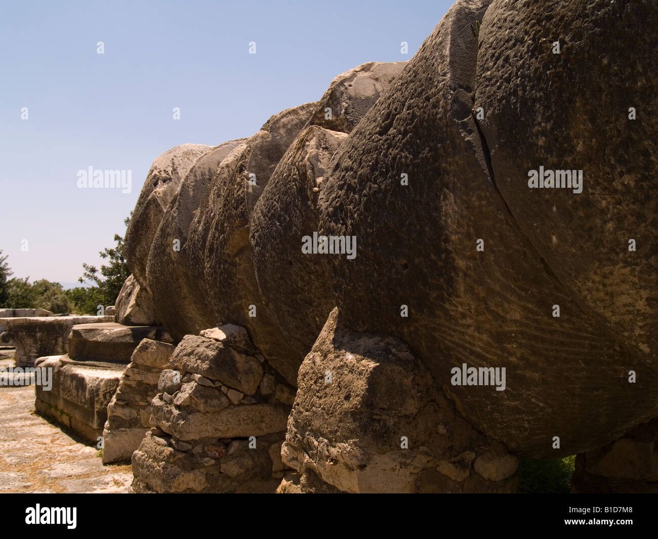 Fallen Column at the Temple of Apollo, Didim, Turkey Stock Photo - Alamy