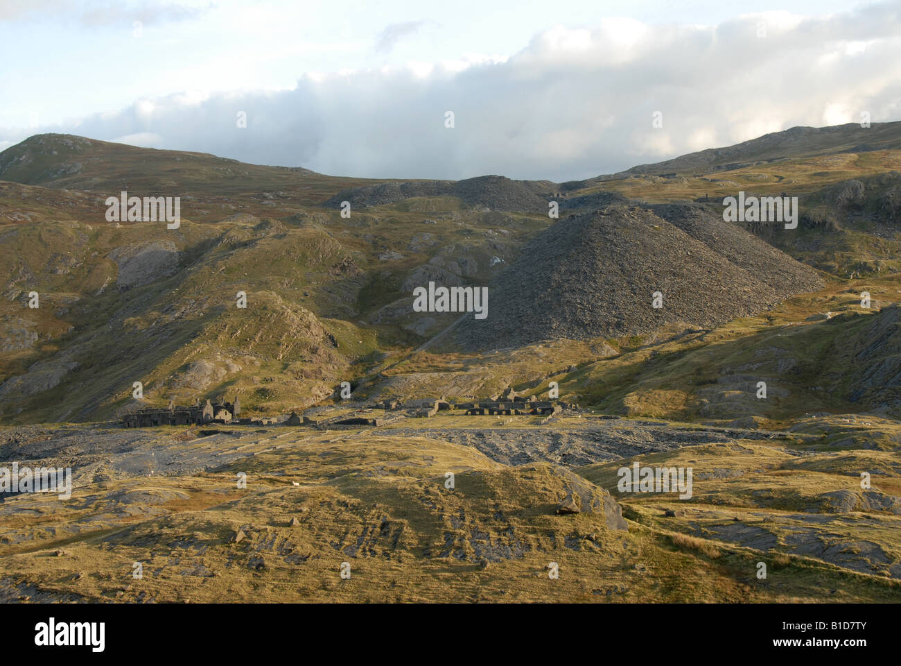 Slate Works Ruins Rhosydd Snowdonia Stock Photo - Alamy