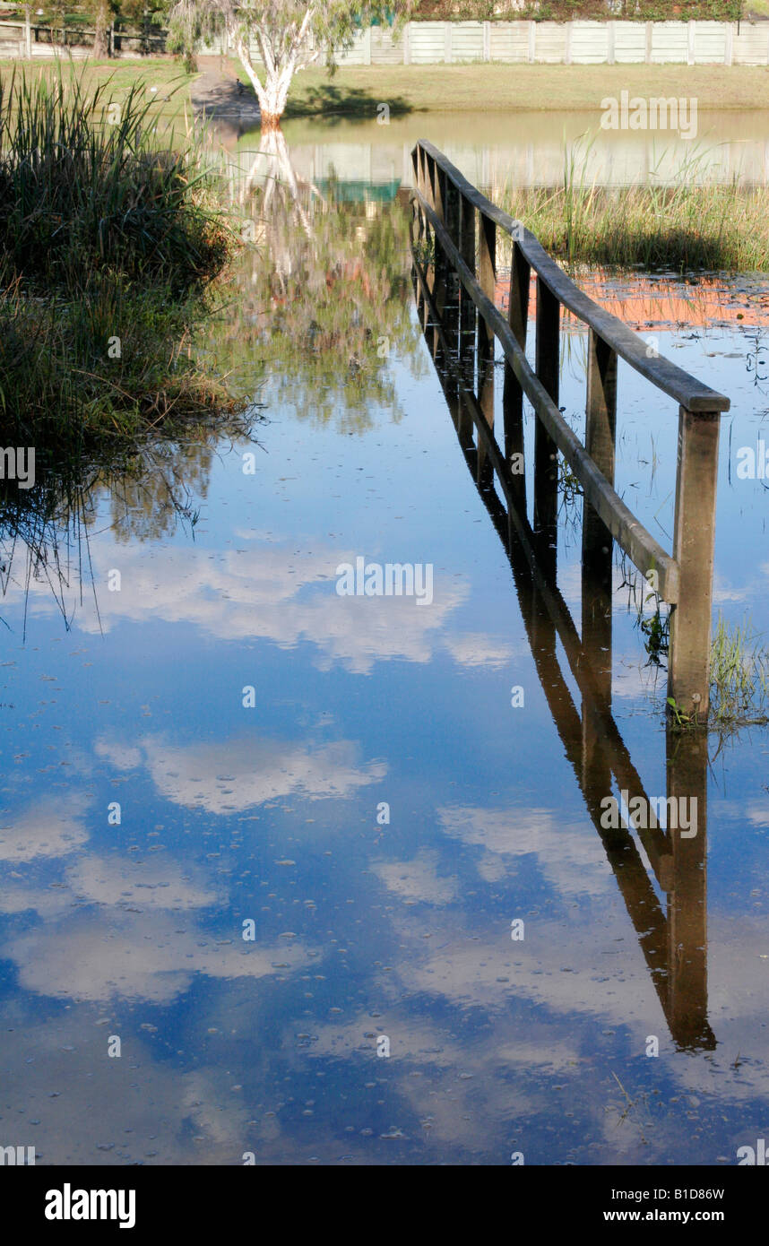 footbridge under water Stock Photo - Alamy