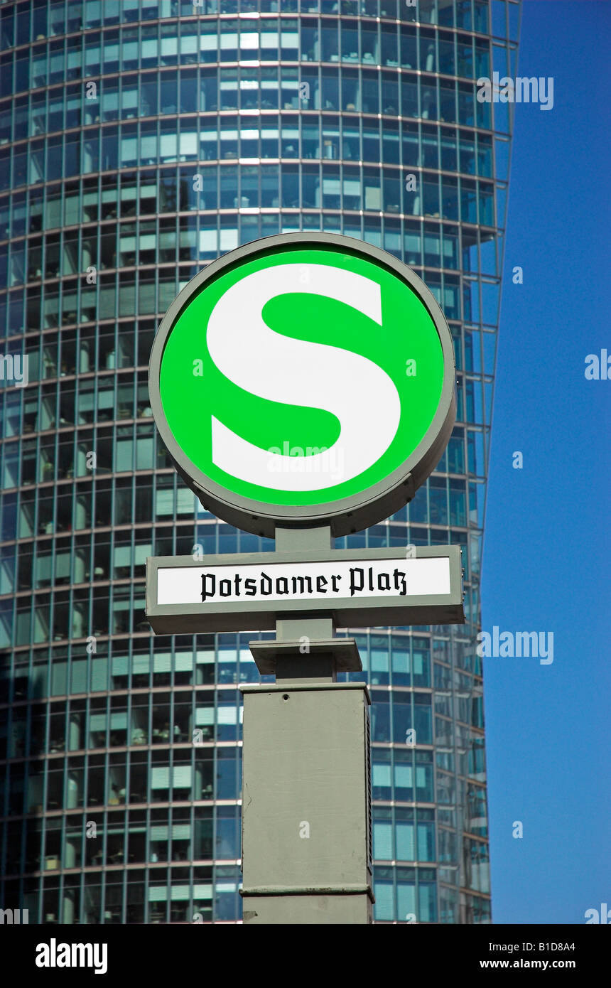 S Bahn railroad station sign Potsdamer Platz Berlin Germany April 2008 ...