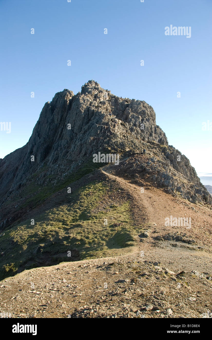 Path Ascending to Crib Goch Snowdonia Stock Photo - Alamy
