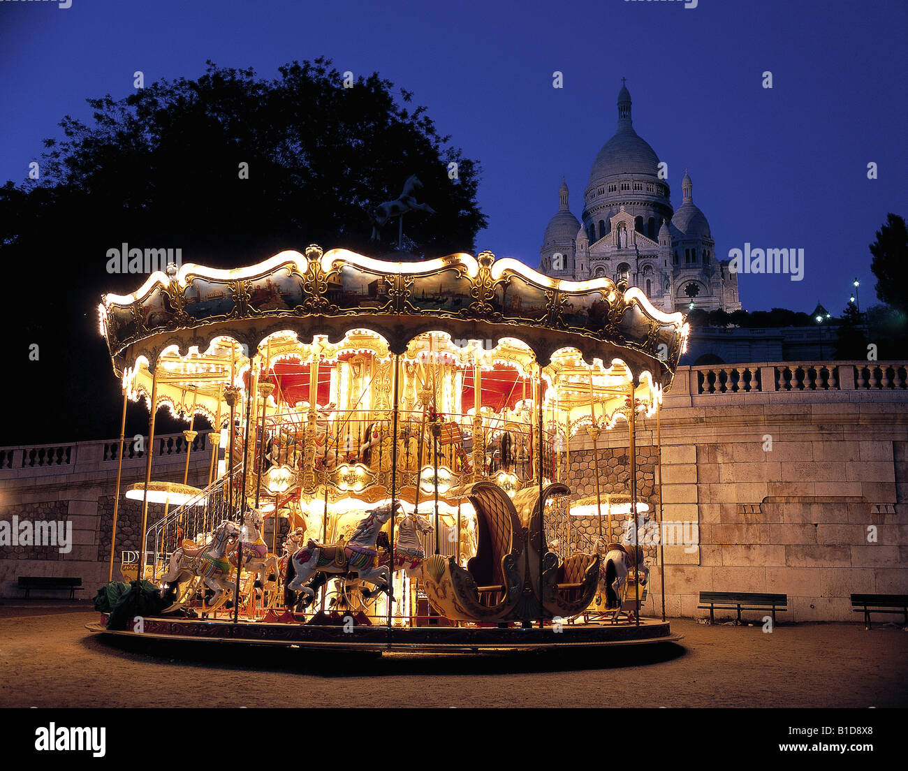 Carousel at Montmartre Paris France Stock Photo - Alamy