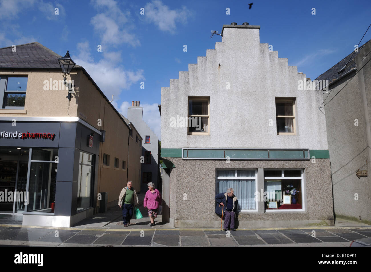 Elderly people in Kirkwall, the capital of the Orkney Islands in ...