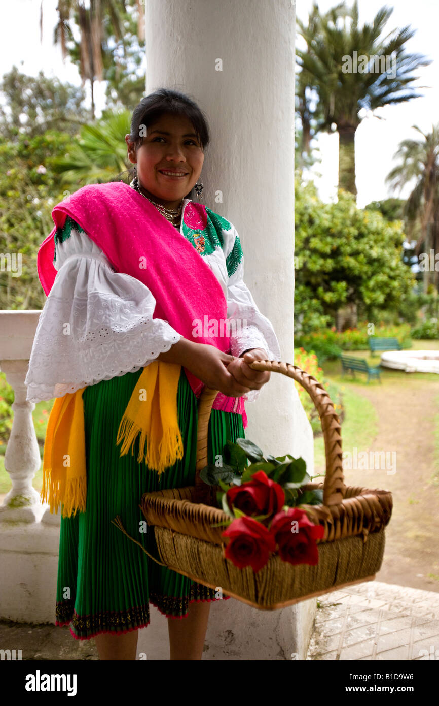 Ecuadorian girl at Hacienda San Agustin de Callo in Cayambe in the ...