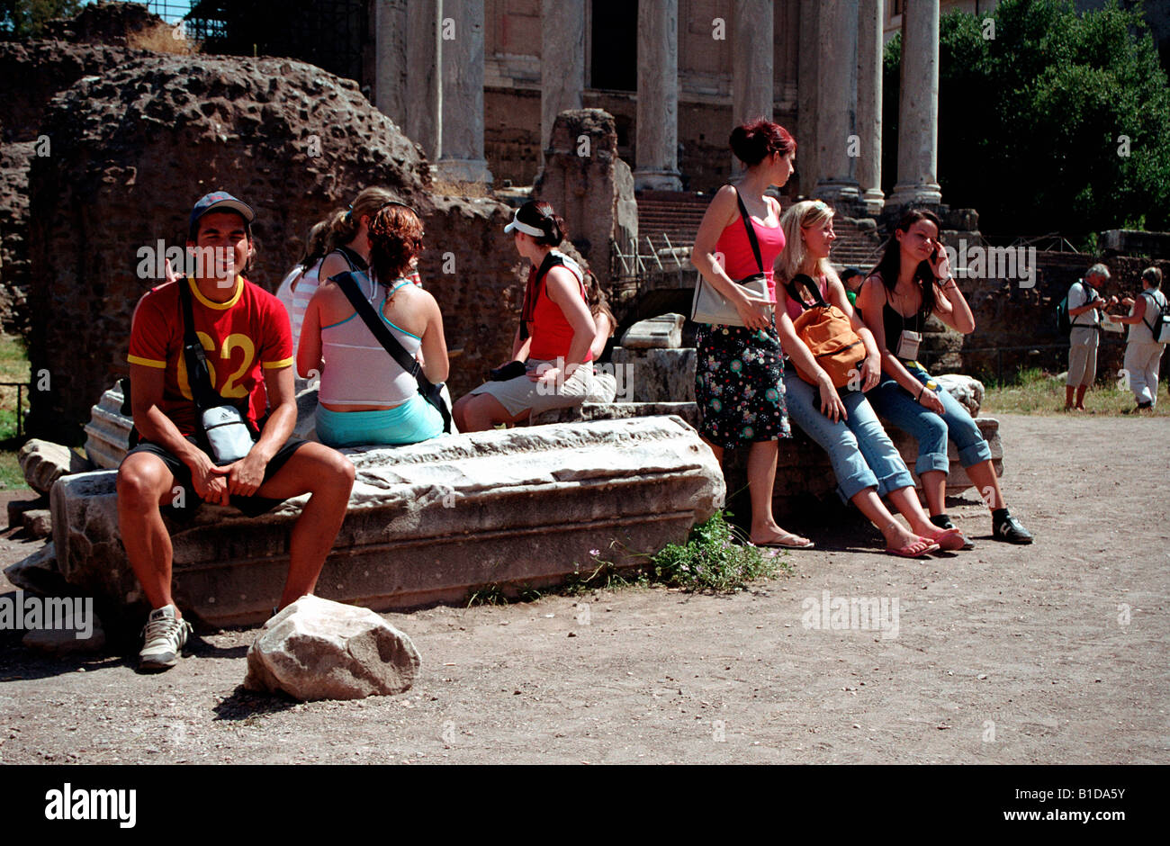 Tourists at the Roman Forum, Italy Stock Photo - Alamy