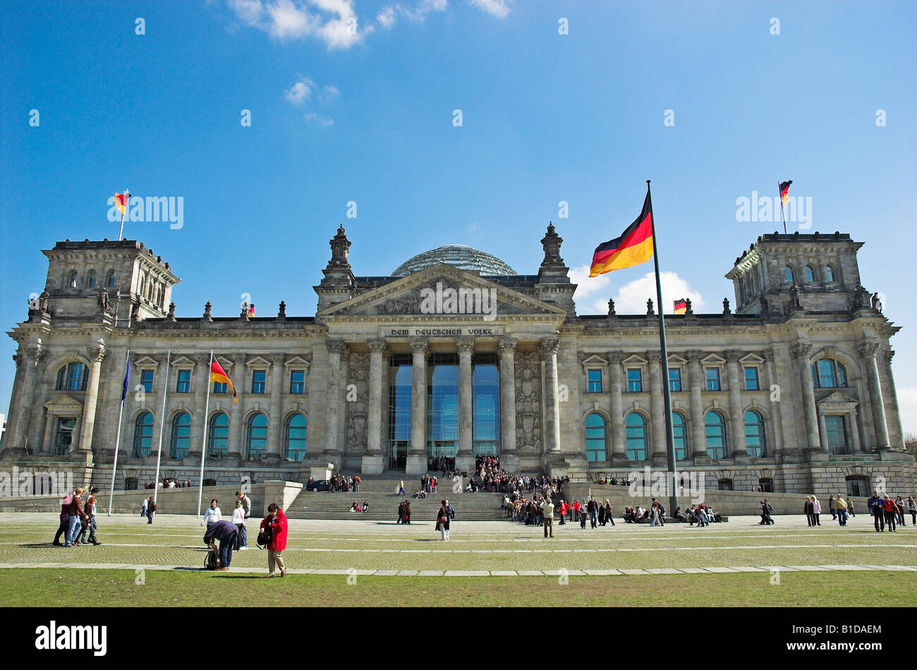 Front view of German Reichstag Berlin Germany April 2008 Stock Photo ...