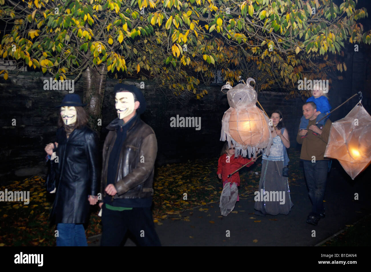 Lantern Procession Machynlleth Festival of Light Stock Photo - Alamy