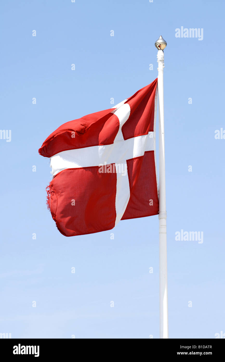 Danish flag flying in Copenhagen on a summers day Stock Photo - Alamy