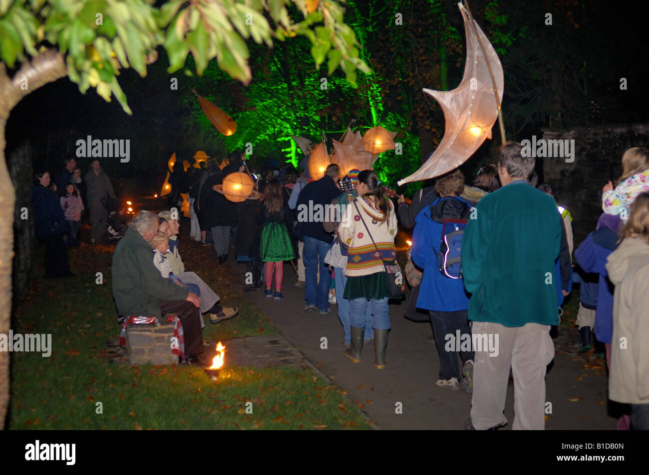 Lantern Procession Machynlleth Festival of Light Stock Photo - Alamy