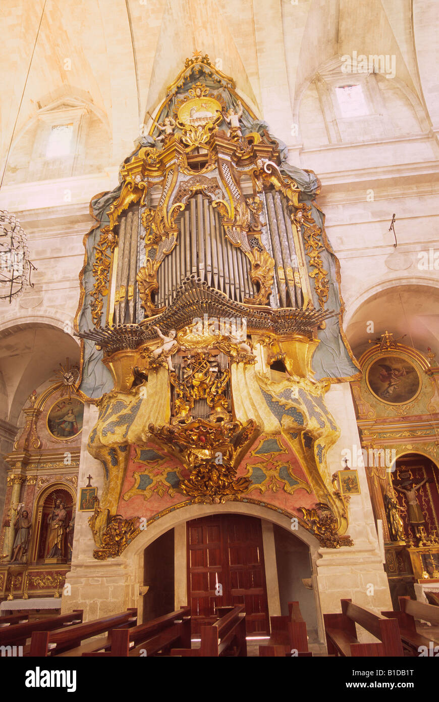 18th Century Rococo Organ in Santanyi Majorca Stock Photo - Alamy