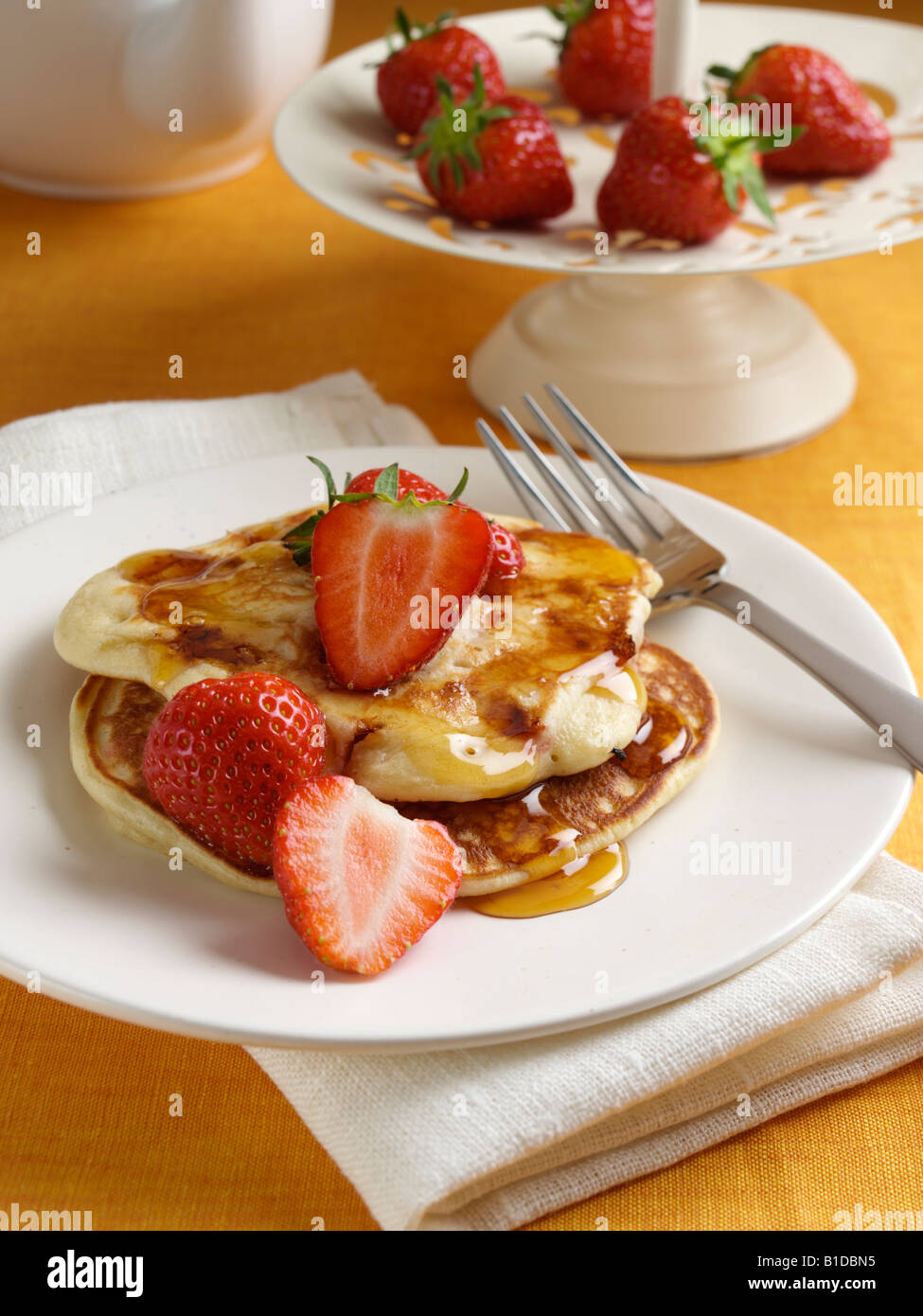 Strawberry pancakes dessert editorial food Stock Photo - Alamy