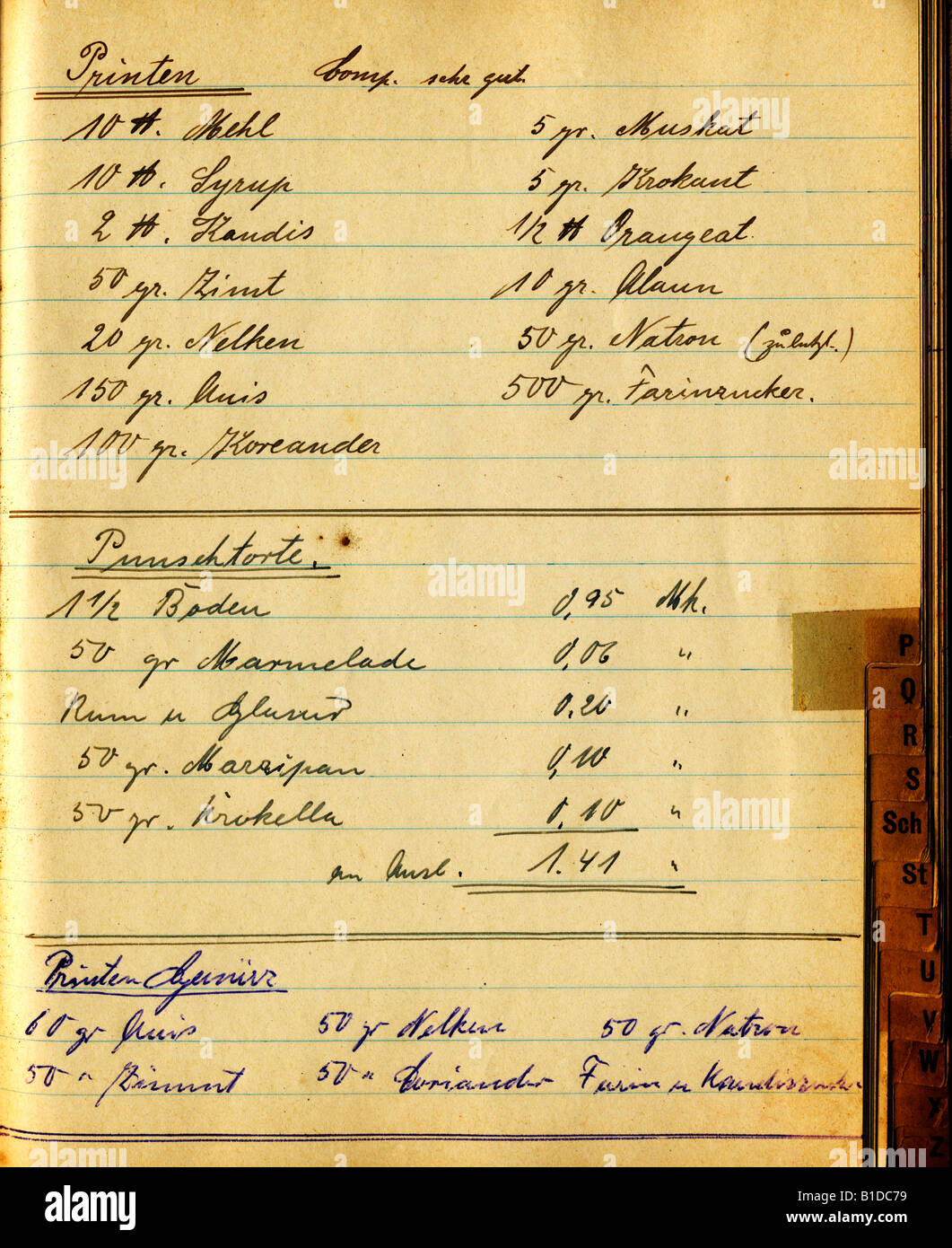 Handwritten cookbook hi-res stock photography and images - Alamy