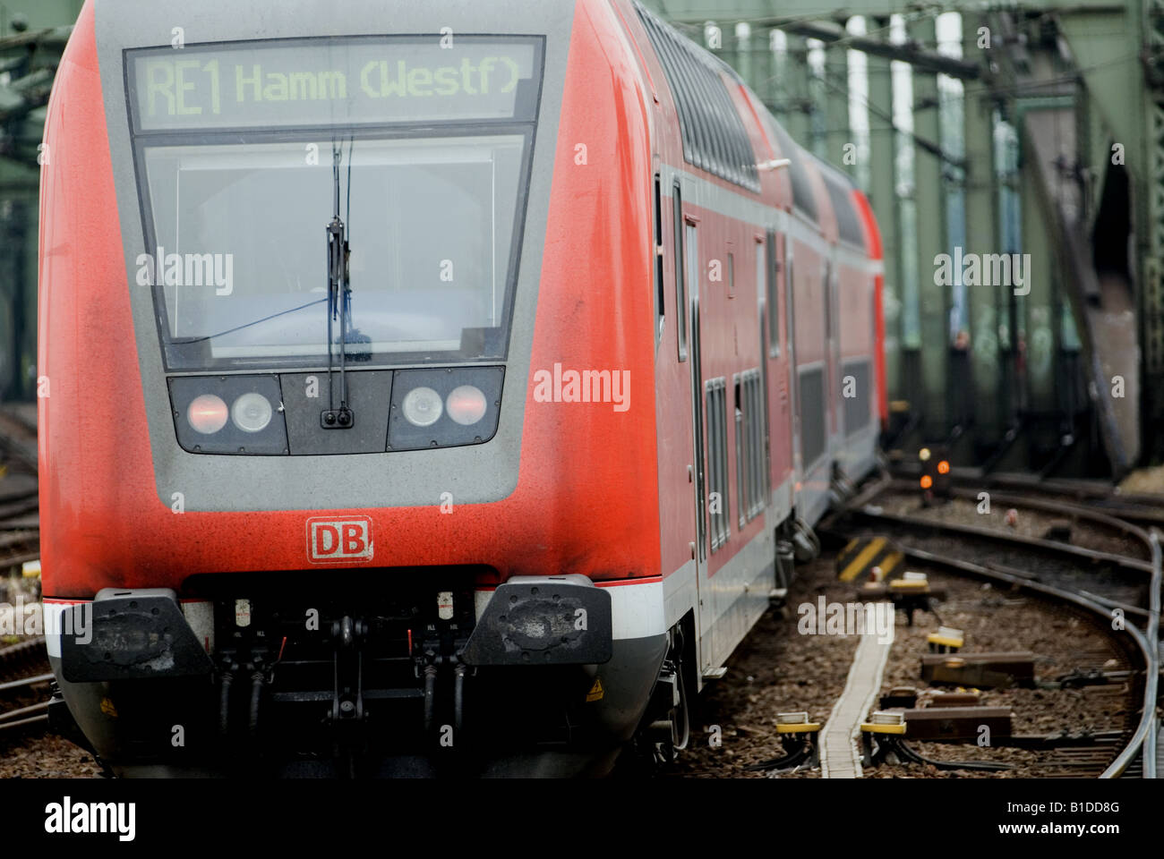 German Railways double-decker Regional Express train to Hamm leaving ...