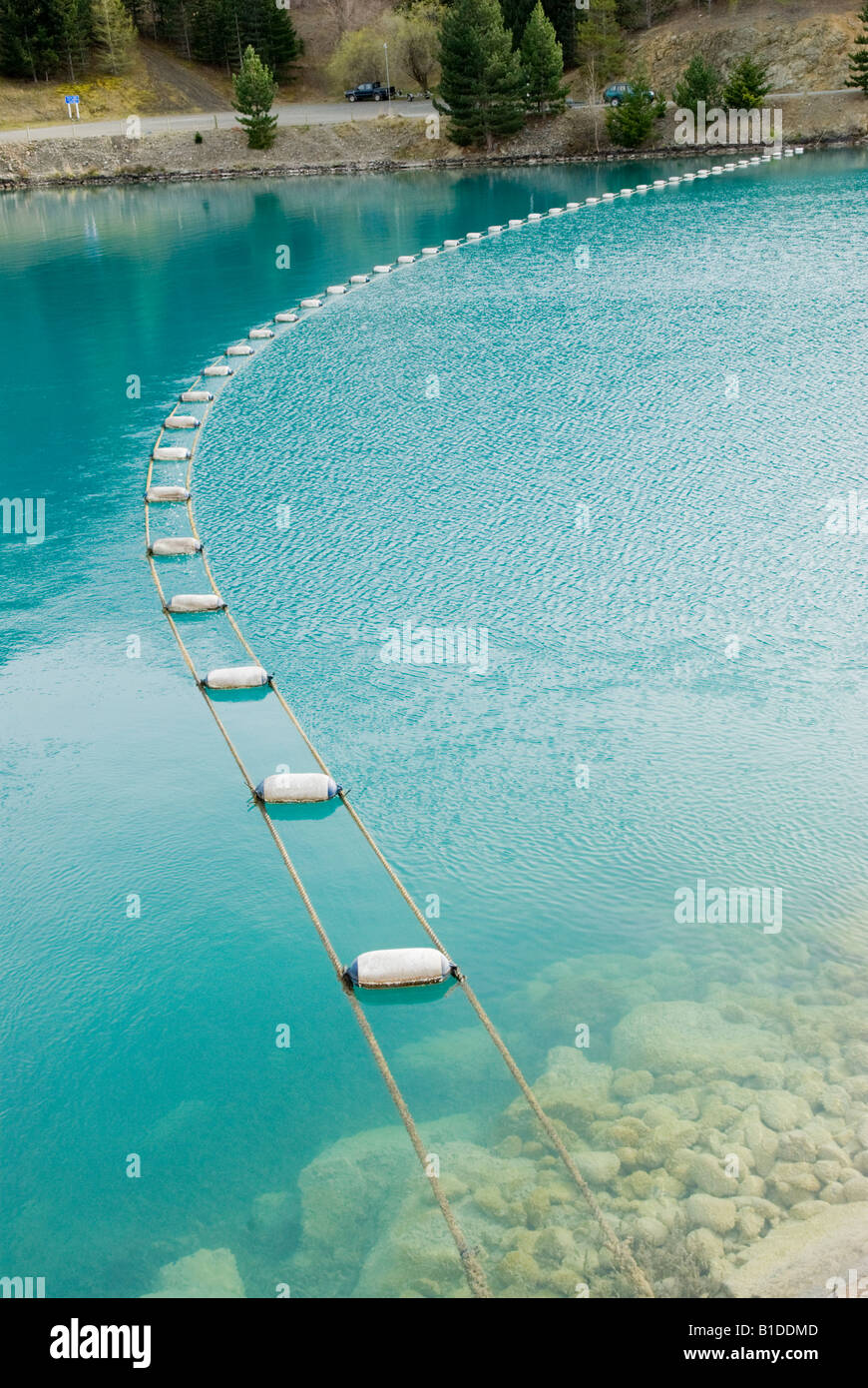 Floating boom at Lake Benmore Dam Stock Photo - Alamy