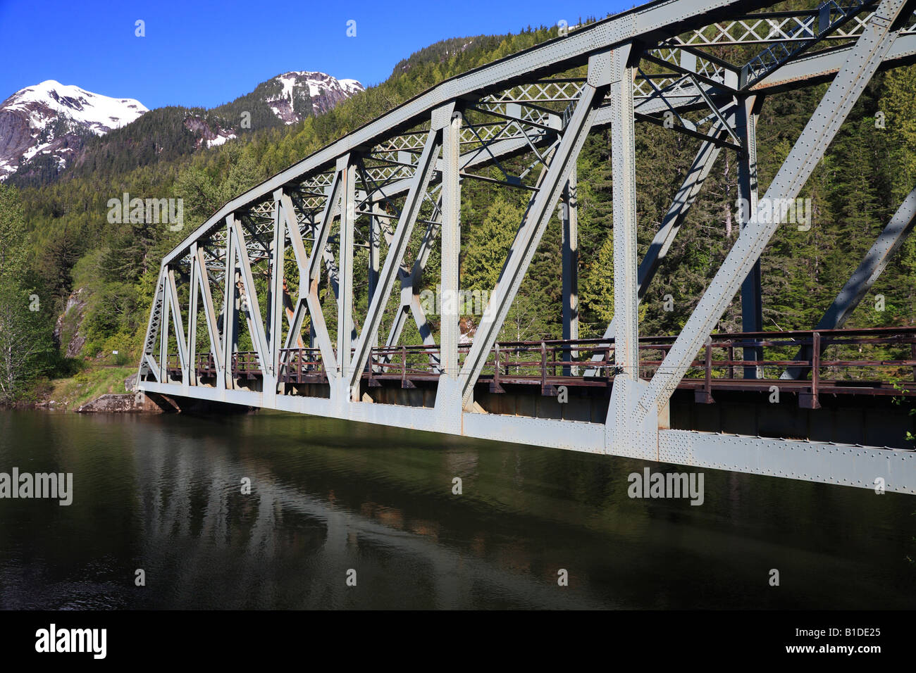Railway bridge over the Kasiks River between Terrace and Prince Rupert ...
