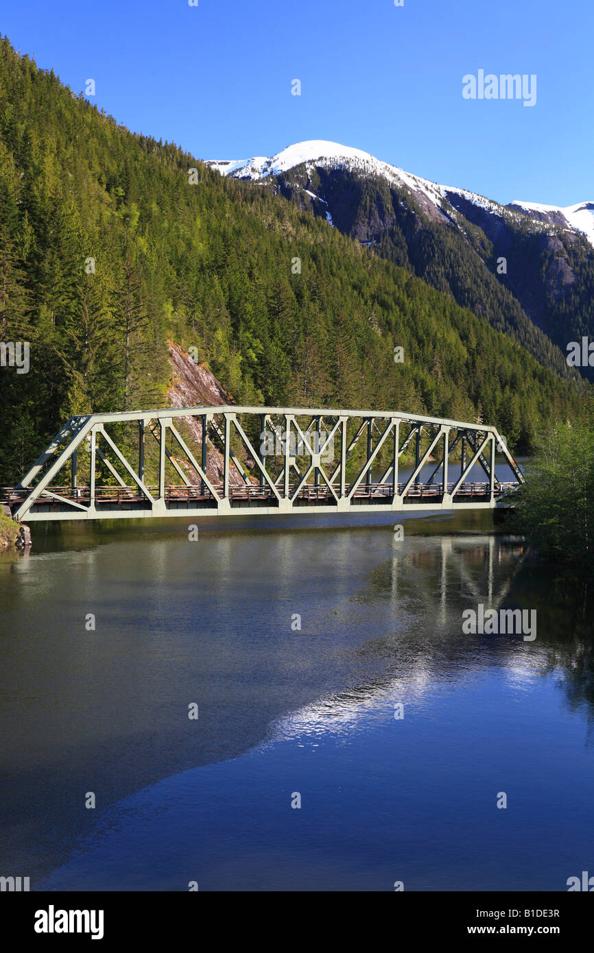 Railway bridge over the Kasiks River between Terrace and Prince Rupert ...