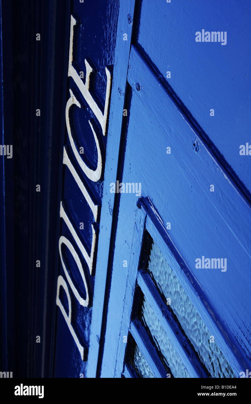 A close up photograph of a blue police box Stock Photo - Alamy