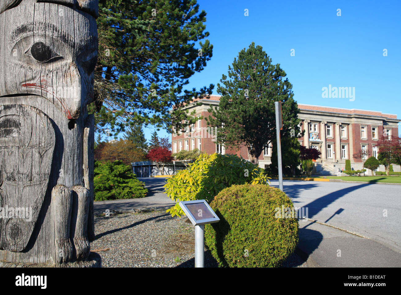 Totem and civic building Prince Rupert British Columbia Stock Photo - Alamy
