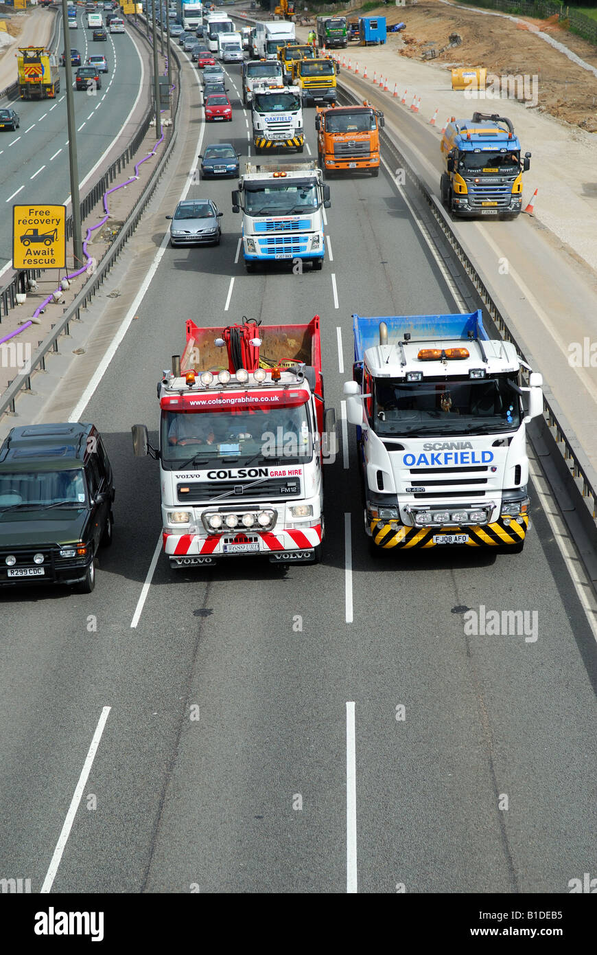 Construction Traffic Motorways Stock Photo - Alamy