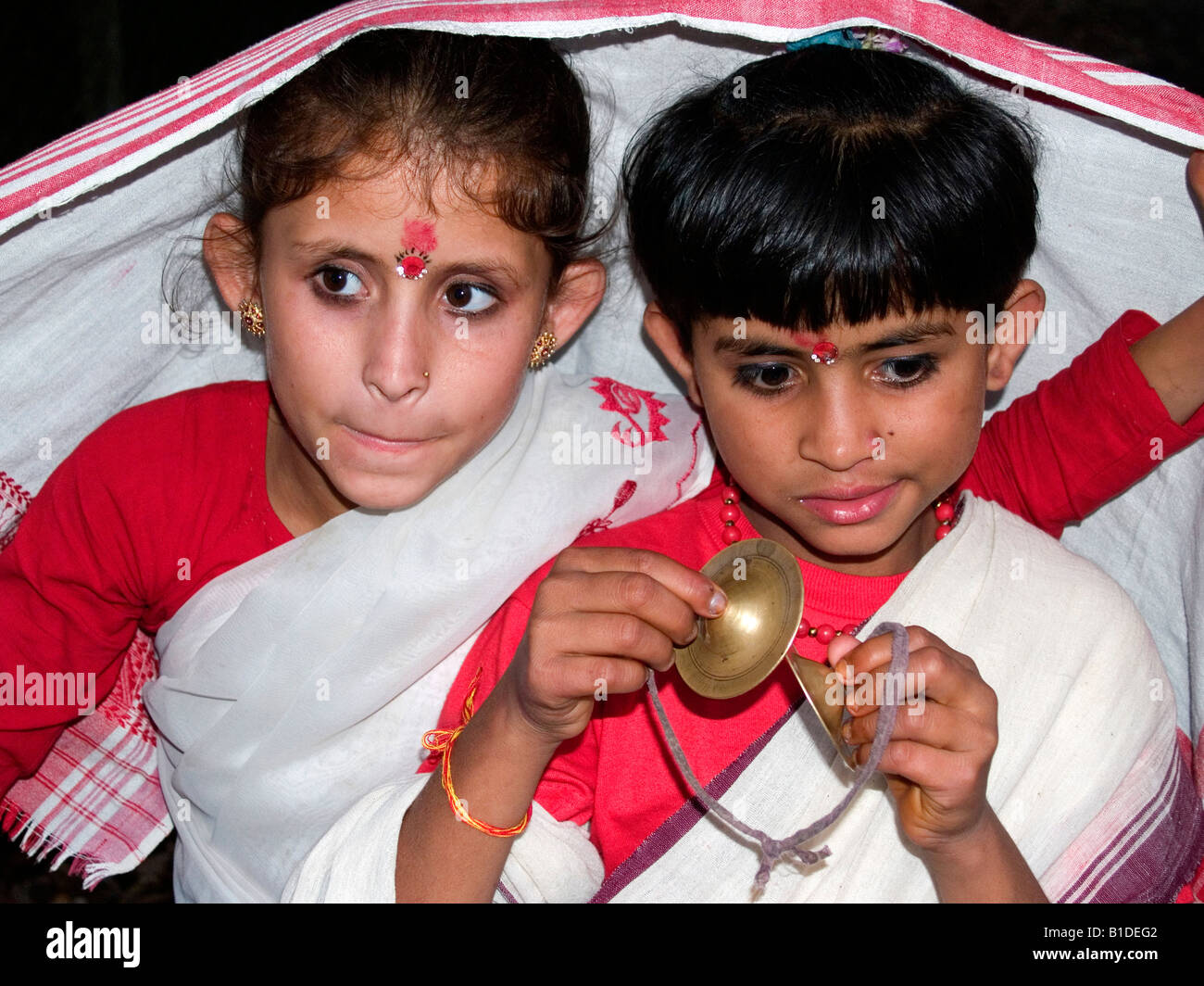 girls dressed in traditional costumes for the Assamese New Year ...