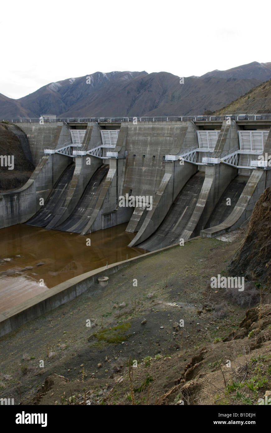 Benmore Dam spillway Stock Photo - Alamy