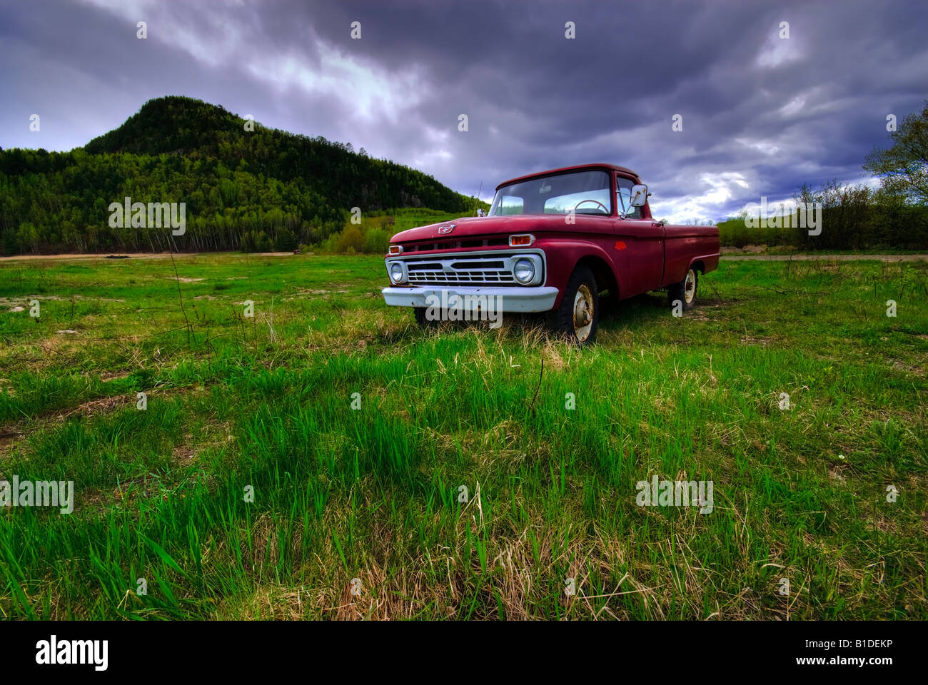 Old Red And White Ford Truck