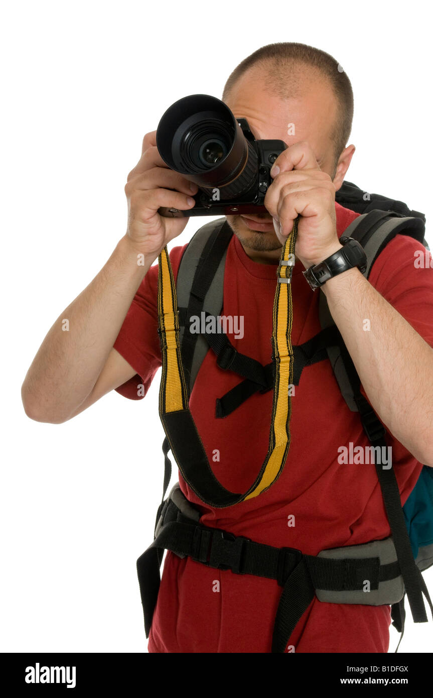 Tourist man photographing Stock Photo - Alamy