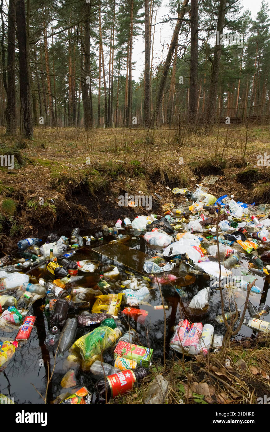 A heap of garbage theown out in the forest Stock Photo - Alamy