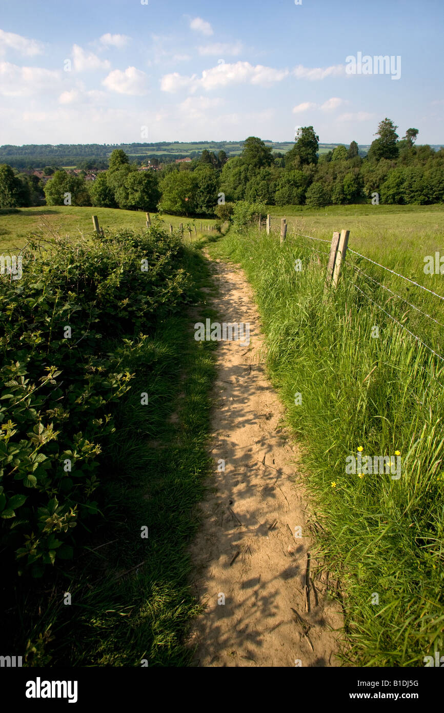 Walkers Country Path Westerham Kent Stock Photo - Alamy
