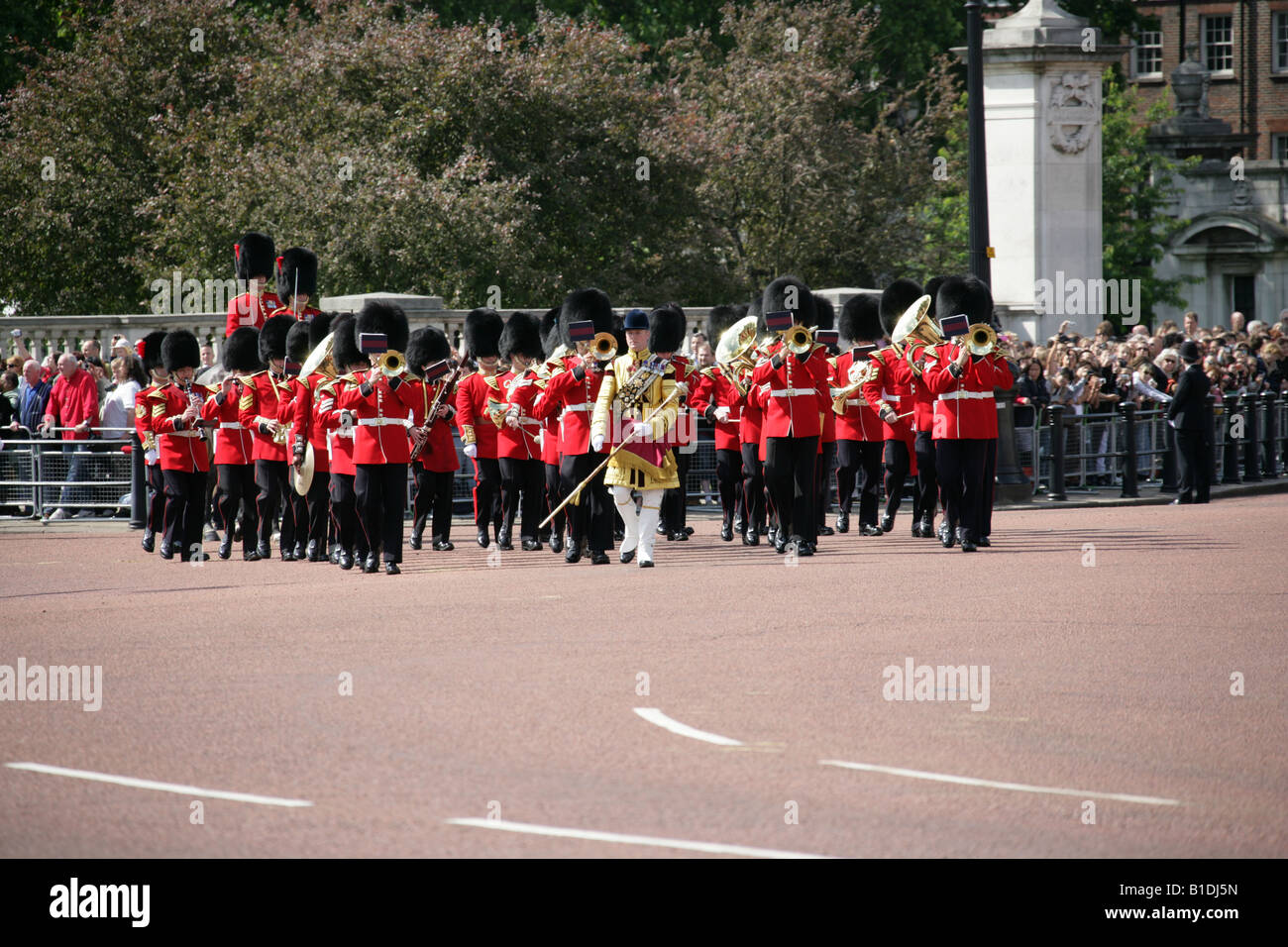 The Scots Guards Band Marching Past Buckingham Palace, Trooping the ...