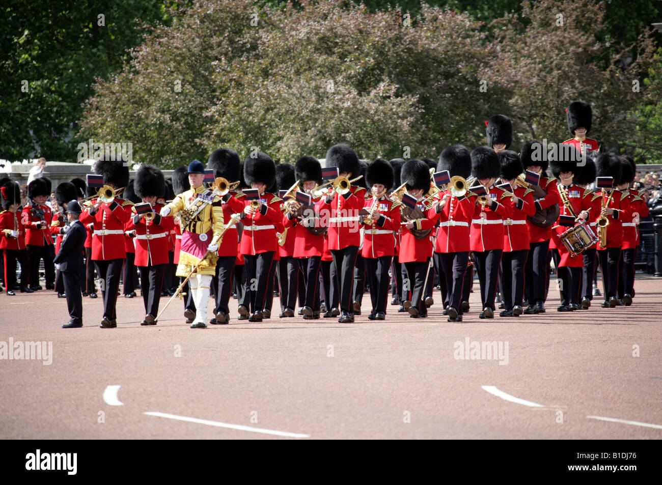 The Scots Guards Band Marching Past Buckingham Palace, Trooping the ...