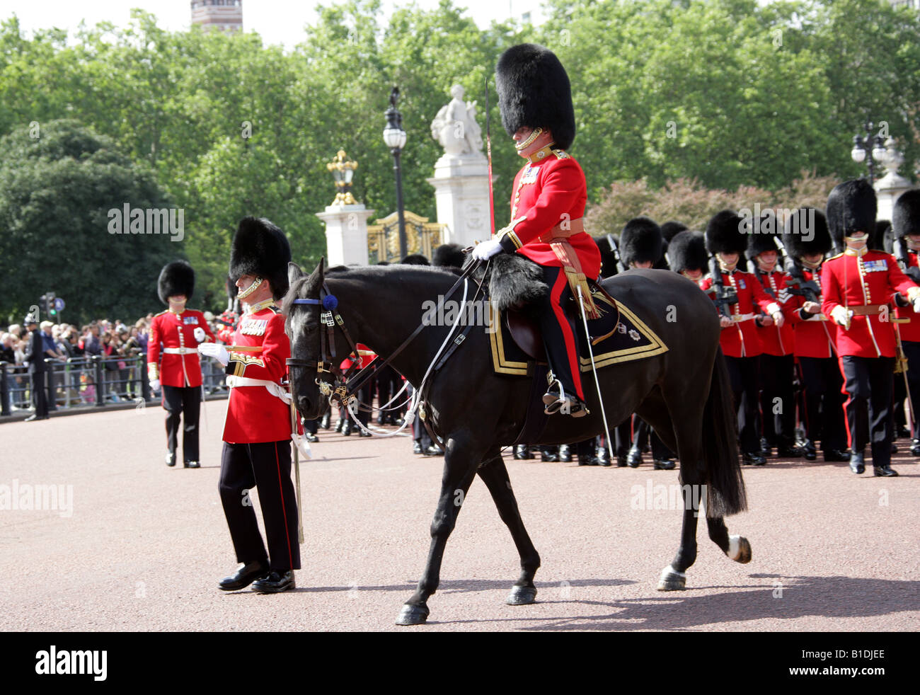 The Welsh Guards Marching Past Buckingham Palace London Trooping the ...