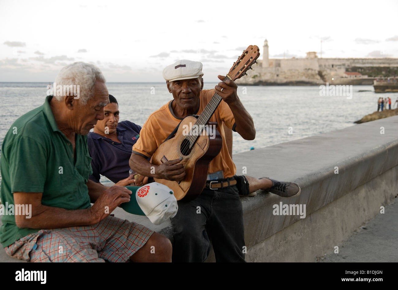 Cuban musician on the Malecón, Havana Stock Photo - Alamy