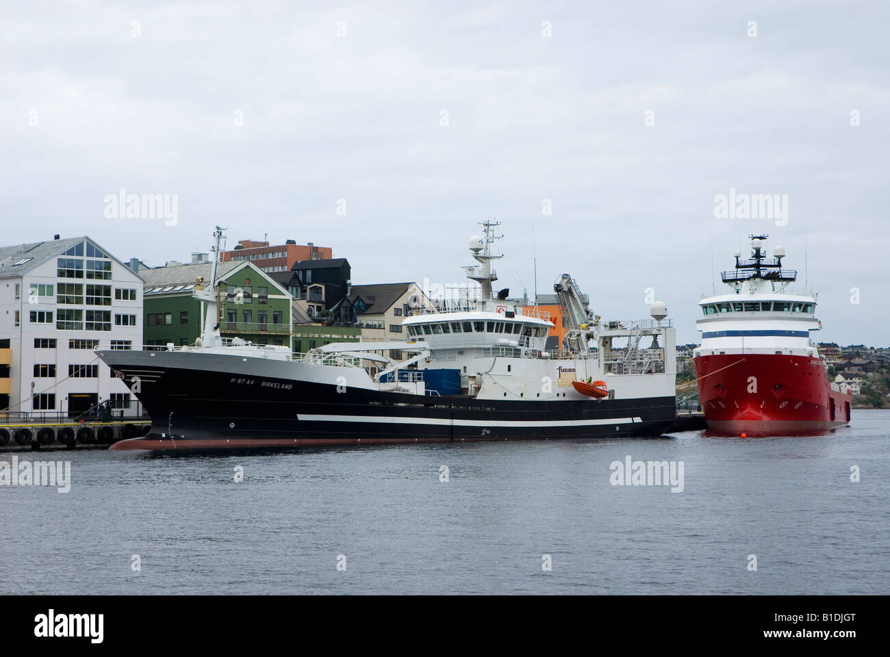Ships in the bay of Kristiansund Stock Photo - Alamy
