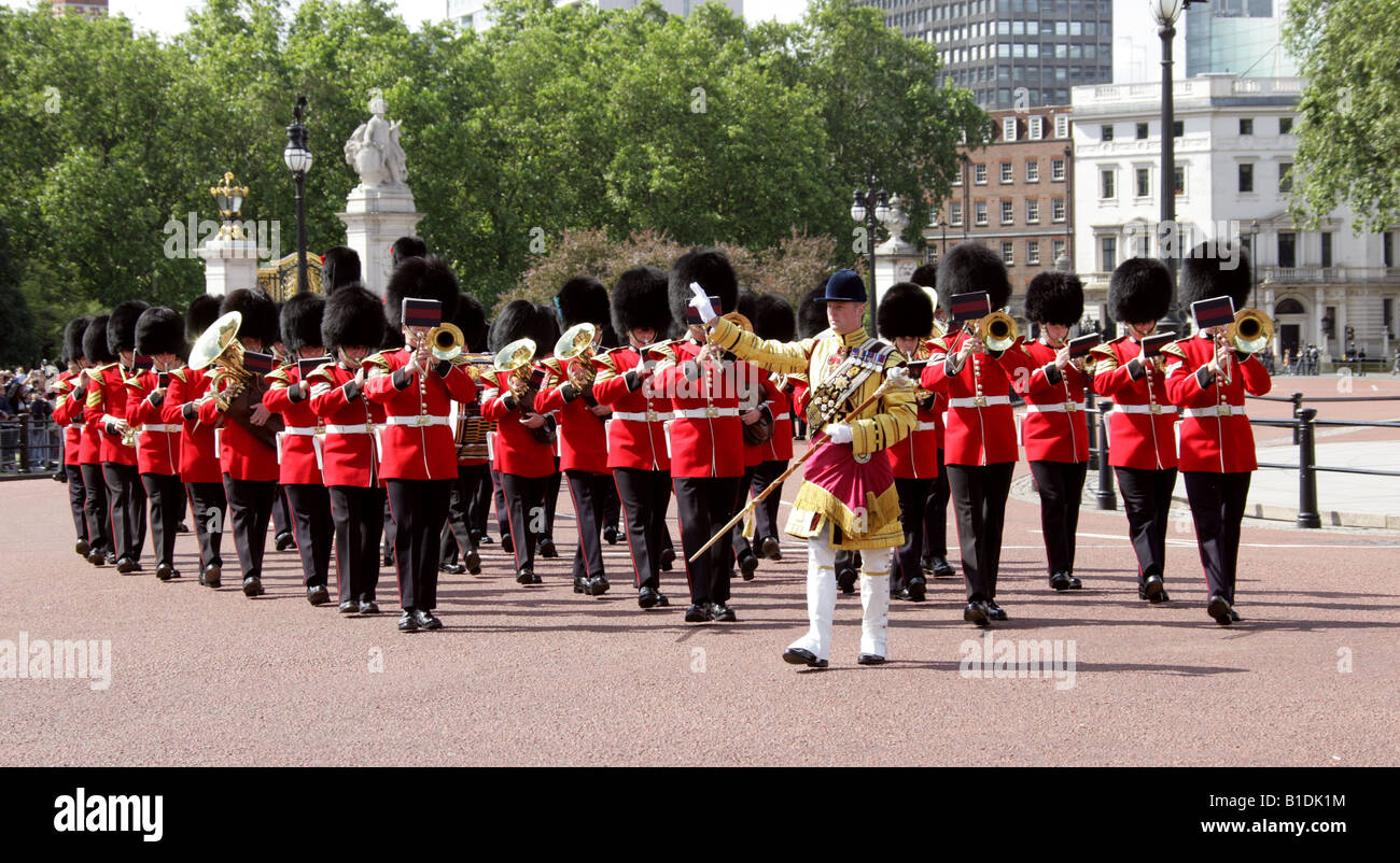 The Scots Guards Band Marching Past Buckingham Palace London Trooping ...