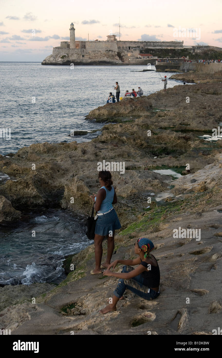 Girl On Malecon Havana Cuba High Resolution Stock Photography and ...