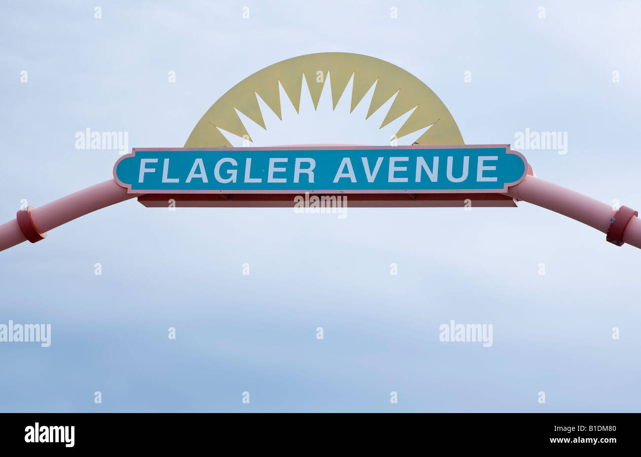 Flagler Avenue street sign near Atlantic Ocean beach access in New ...