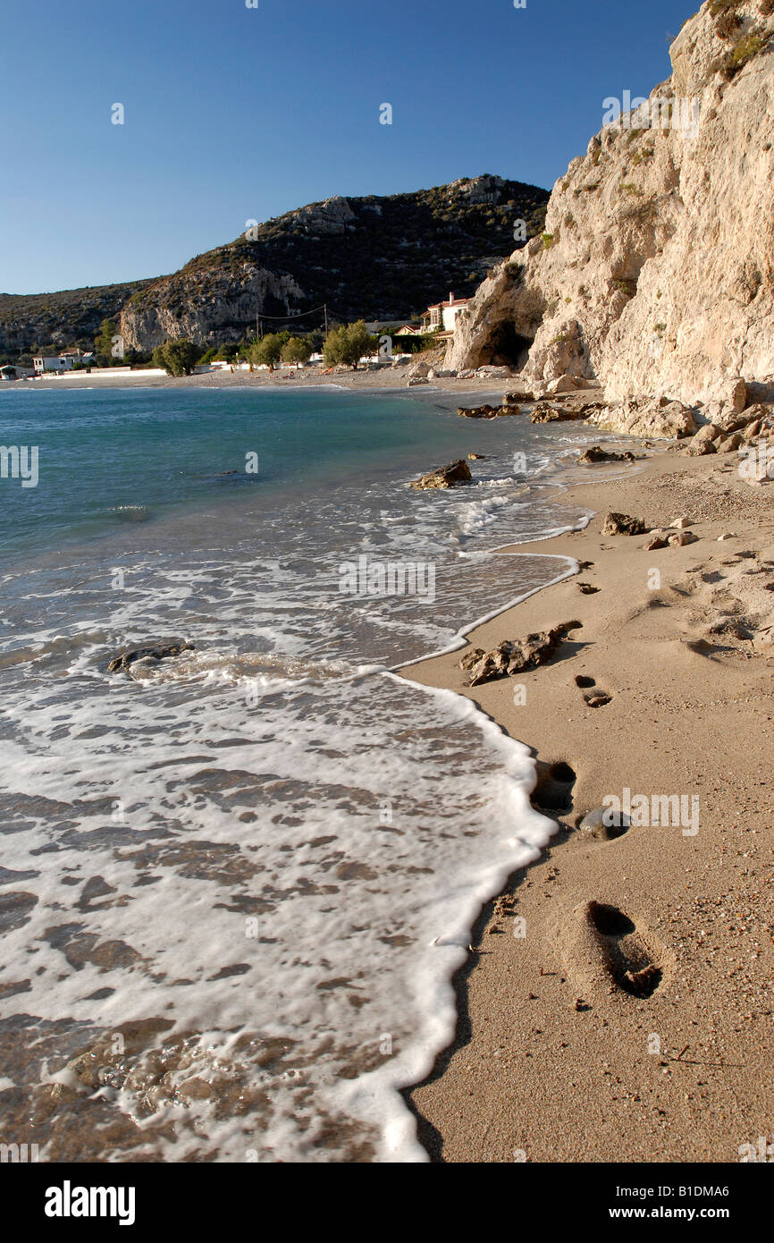 Beautiful afternoon light shining on part of Balos Beach in the south ...