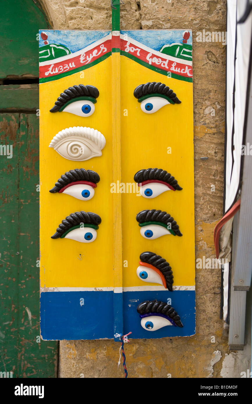 Luzzu Eyes for Good Luck Souvenirs Gozo Malta Stock Photo - Alamy
