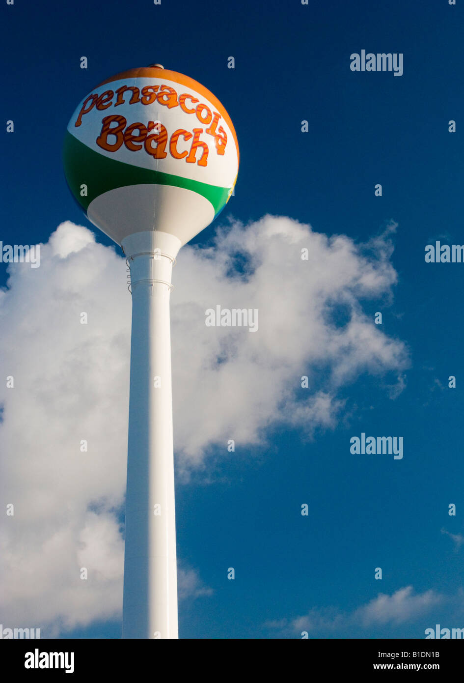 water tower painted as beachball Pensacola FL Stock Photo - Alamy
